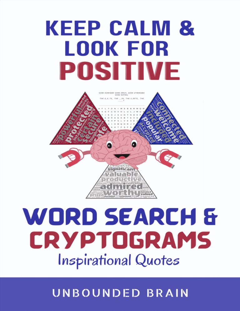 POSITIVE Word Search and Cryptograms - Unbounded Brain